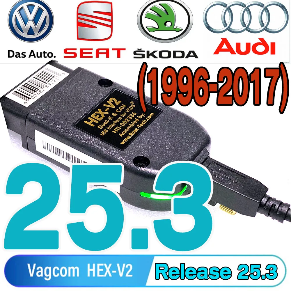 2025 populaire VCDS VAGCOM 25.3 HEX CAN USB Obd Scanner pour VW AUDI ...