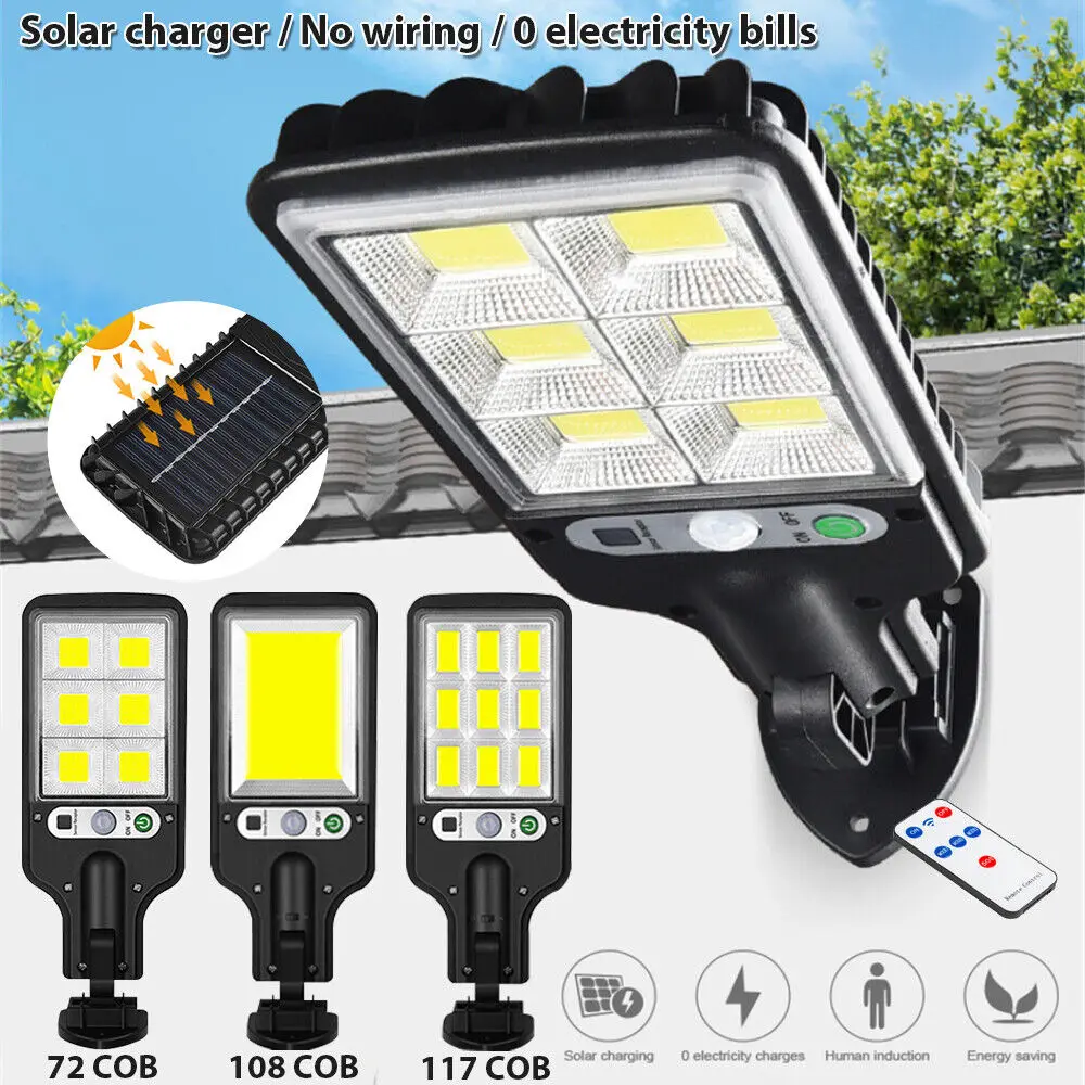 KEBINCPLED Solar Outdoor Led Courtyard Wall Lamp 3 Modes Human Body ...