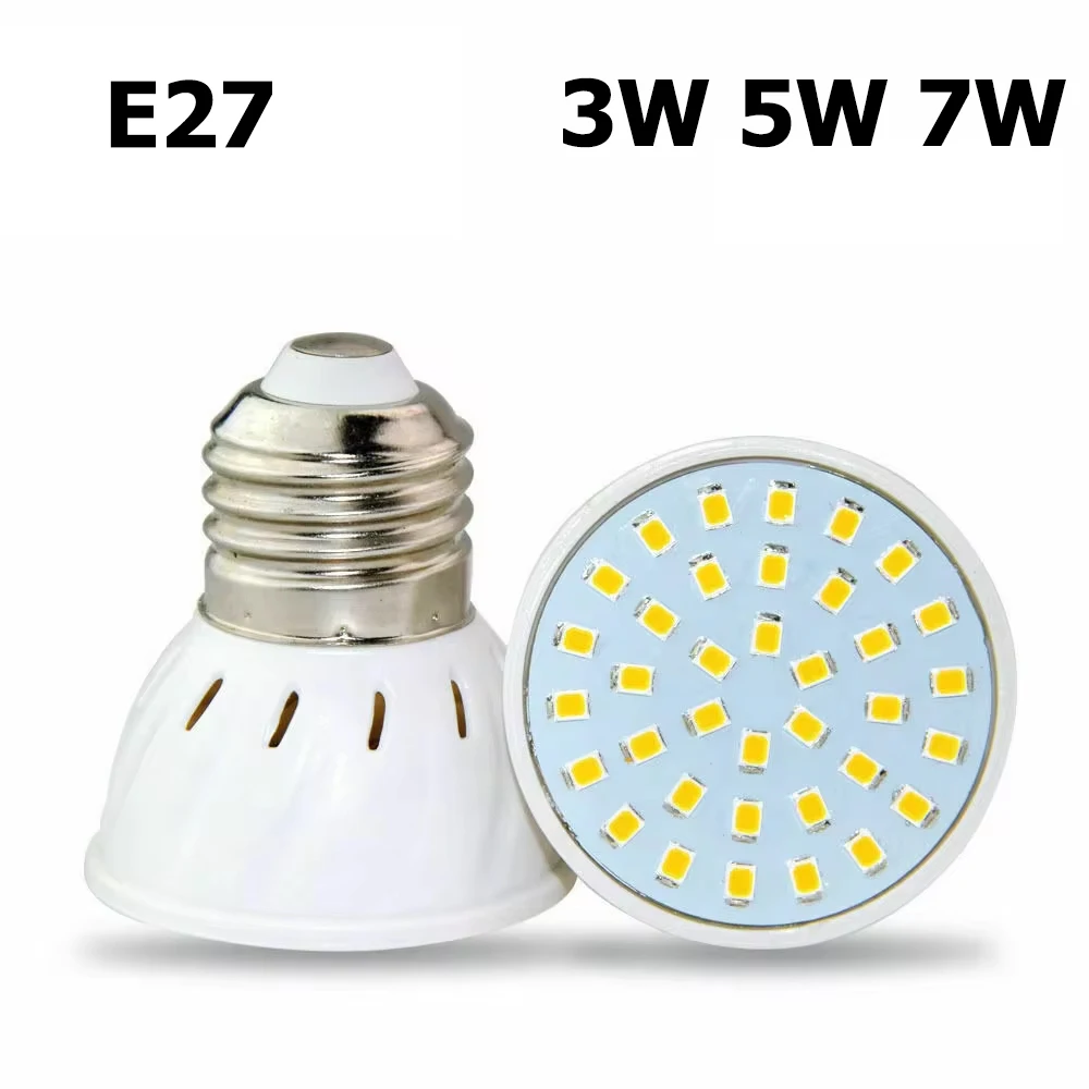 3W-5W-7W-LED-Spotlight-E27-2835SMD-AC-DC-10-30V-110V-220V-Super-Bright ...