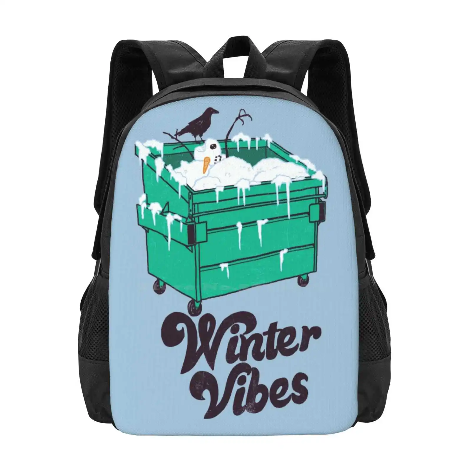 Winter-Vibes-3D-Print-Design-Backpack-Student-Bag-Cold-Ice-Winter ...