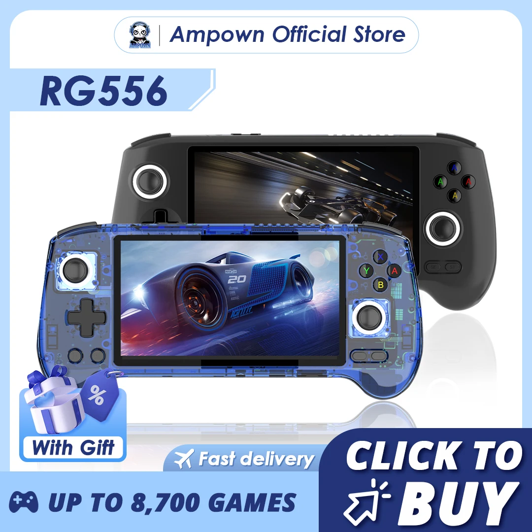 ANBERNIC RG556 Handheld Game Console 5.48'' AMOLED Screen Android ...