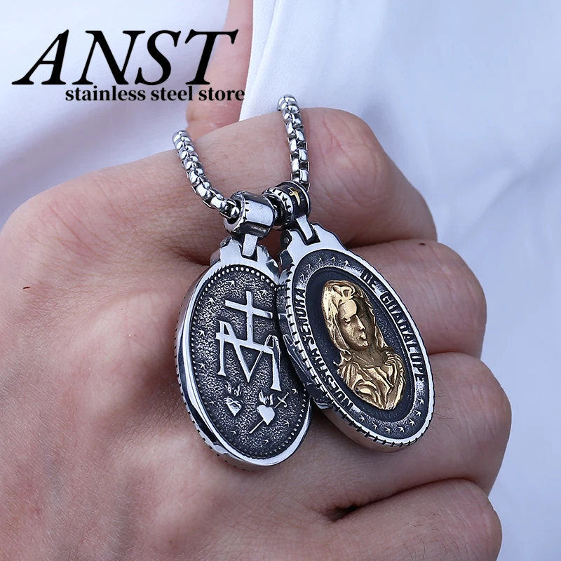 Fashion 316L Stainless Steel Creative Design Virgin Mary Pendant ...