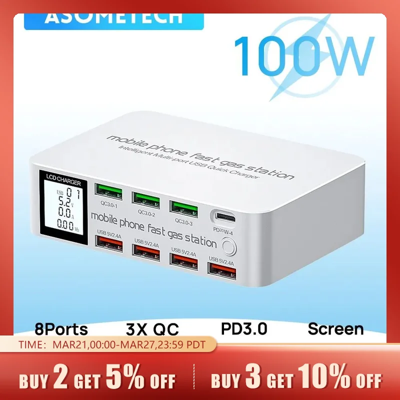 Station-de-charge-rapide-USB-de-type-C-avec-cran-LCD-chargeur-rapide ...