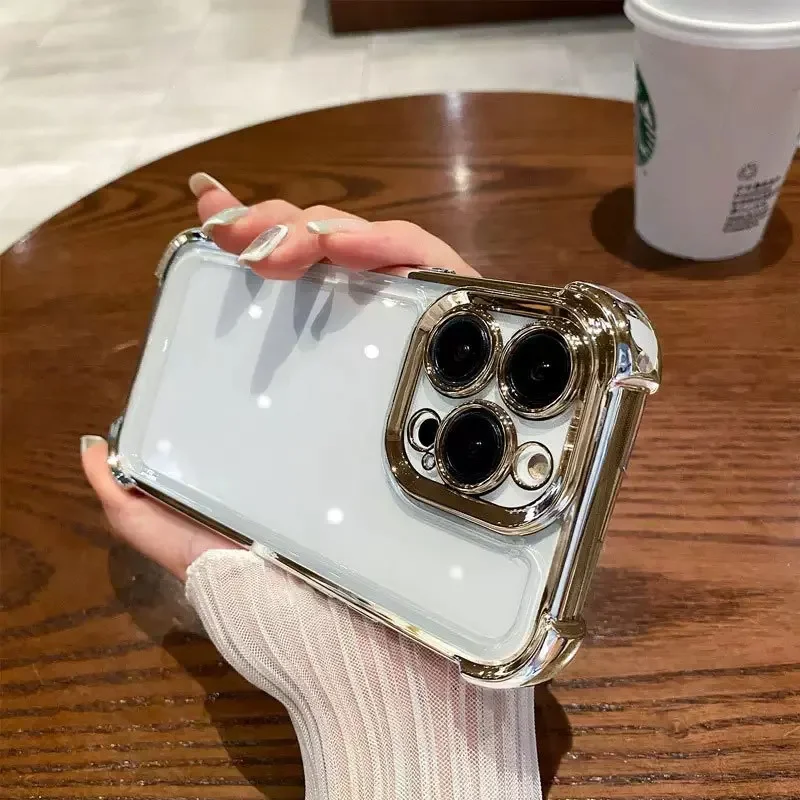 Luxury-electroplated-square-transparent-phone-case-suitable-for-iPhone ...