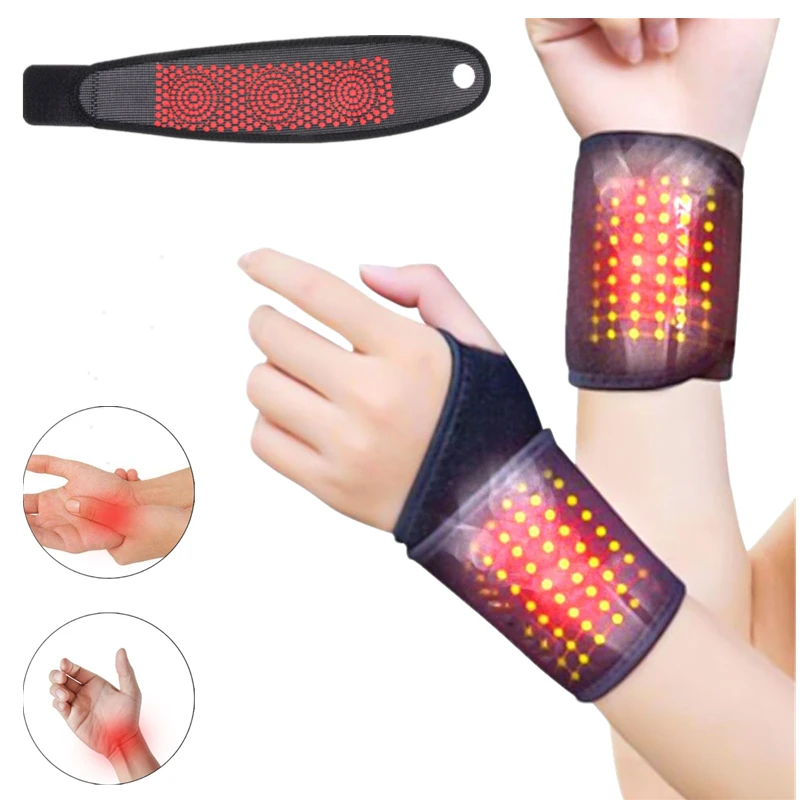 Self-Heating-Wrist-Band-Magnetic-Therapy-Support-Brace-Wrap-Heated-Hand ...