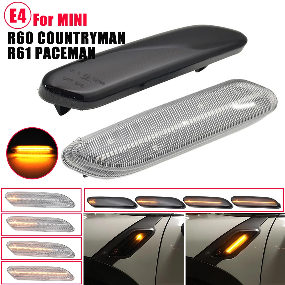2pcs For MINI R60 COUNTRYMAN R61 PACEMAN Led Dynamic Side Marker Turn ...