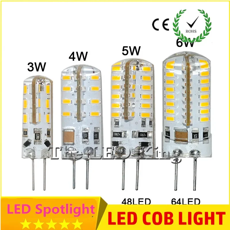 free shipping 3w 9w 12w G4 led SMD3014 24 48 64LEDS DC AC 12V 220V ...