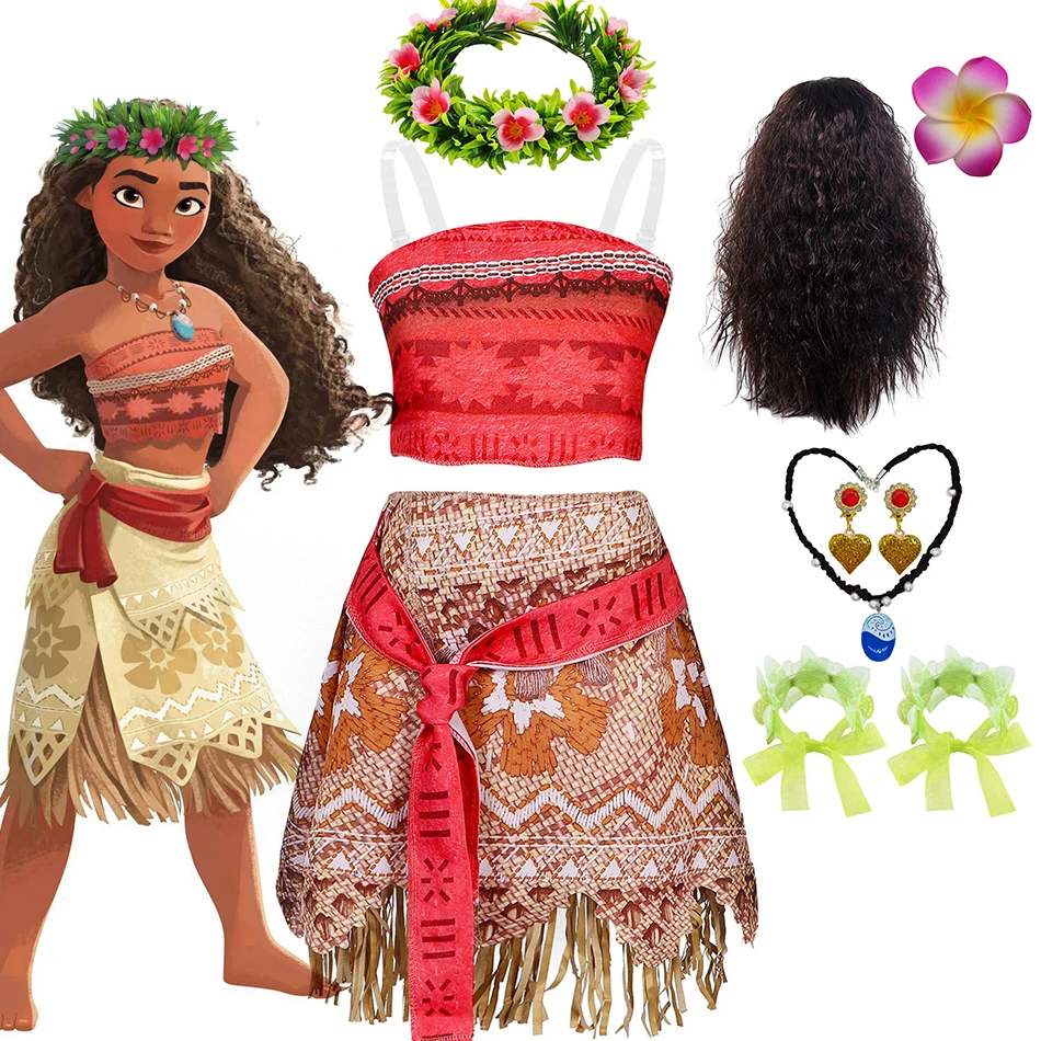 Disney-Moana-Cosplay-Dress-Girls-Tops-And-Skirt-2-Pcs-Sets-Kids ...