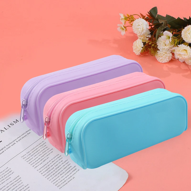 New Kawaii Colorful Silicone Pencil Case Cute Fashion Pencil Bag ...