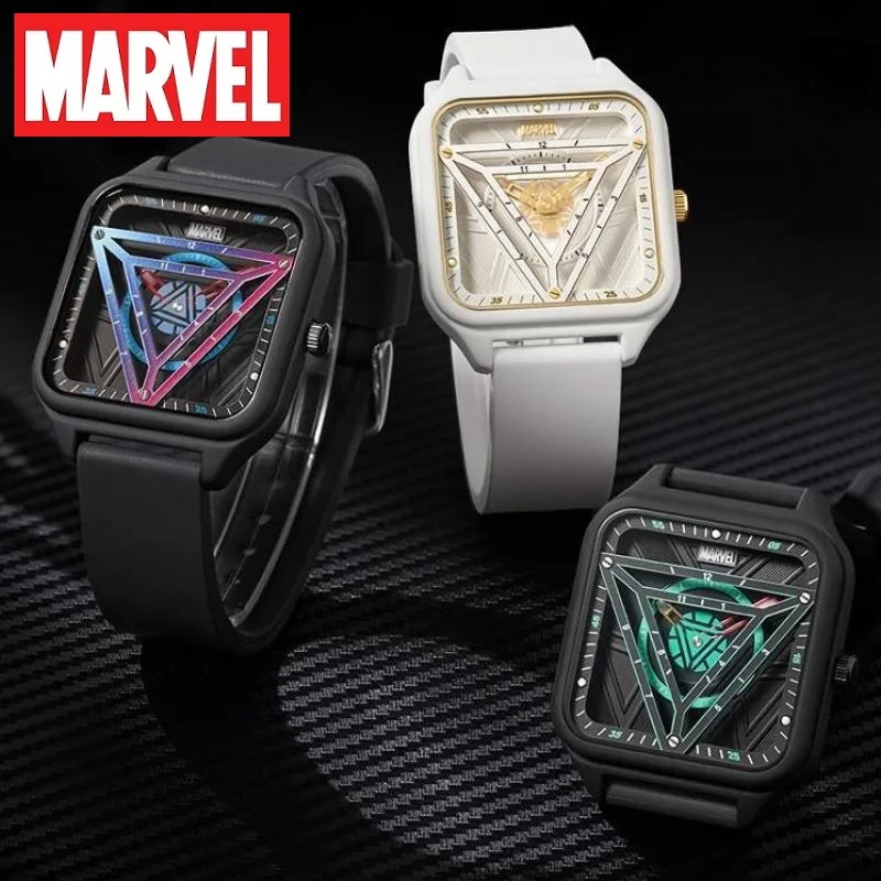 Marvel-For-Mens-Watch-Iron-Man-Rectangle-Quartz-Wristwatch-Avengers-Arc ...