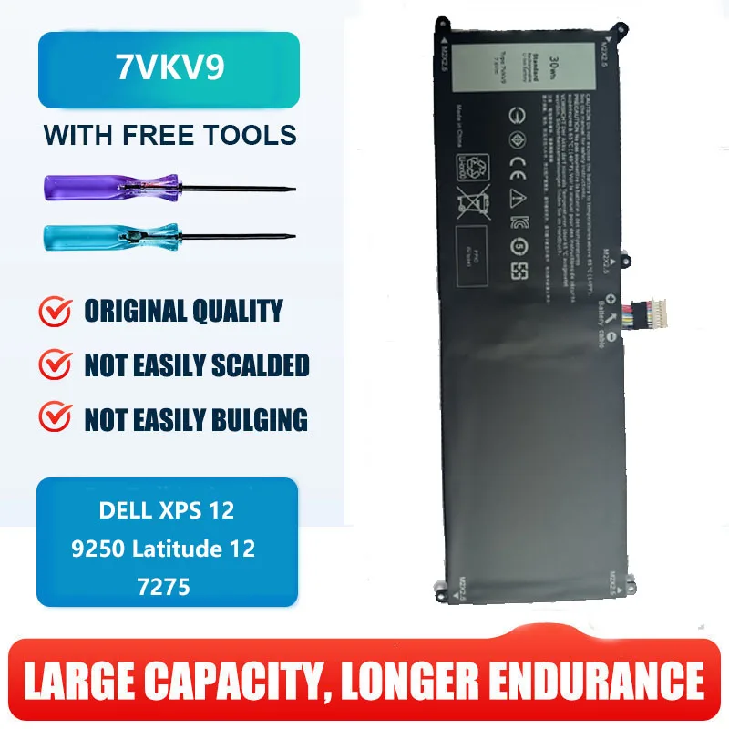 New-7VKV9-laptop-battery-lithium-ion-batteries-7-6V-30Wh-2cell-4500mAh ...