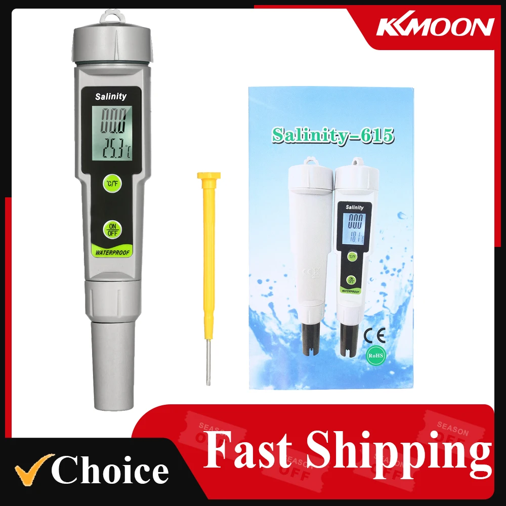 KKMOON-salinómetro impermeable, medidor de salinidad 2 en 1, pluma de ...