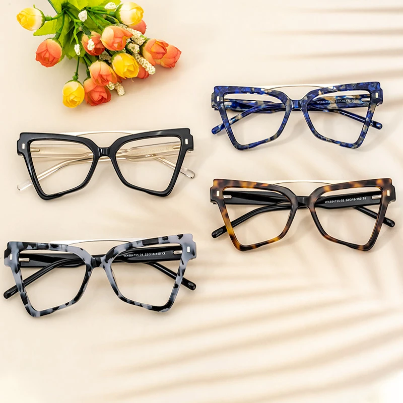 Zeelool Chic Oversized Cat Eye Glasses Frame for Women WX684755 ...