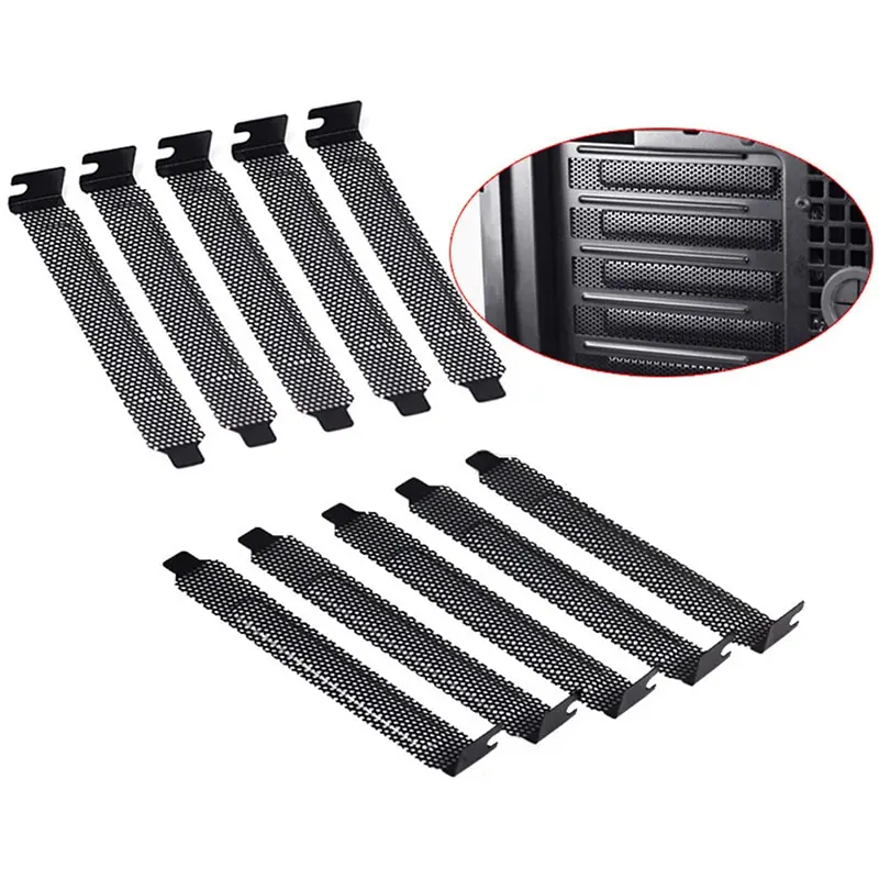 New 10Pcs/lot Black Hard Steel Dust Filter Blanking Plate PCI Slot ...