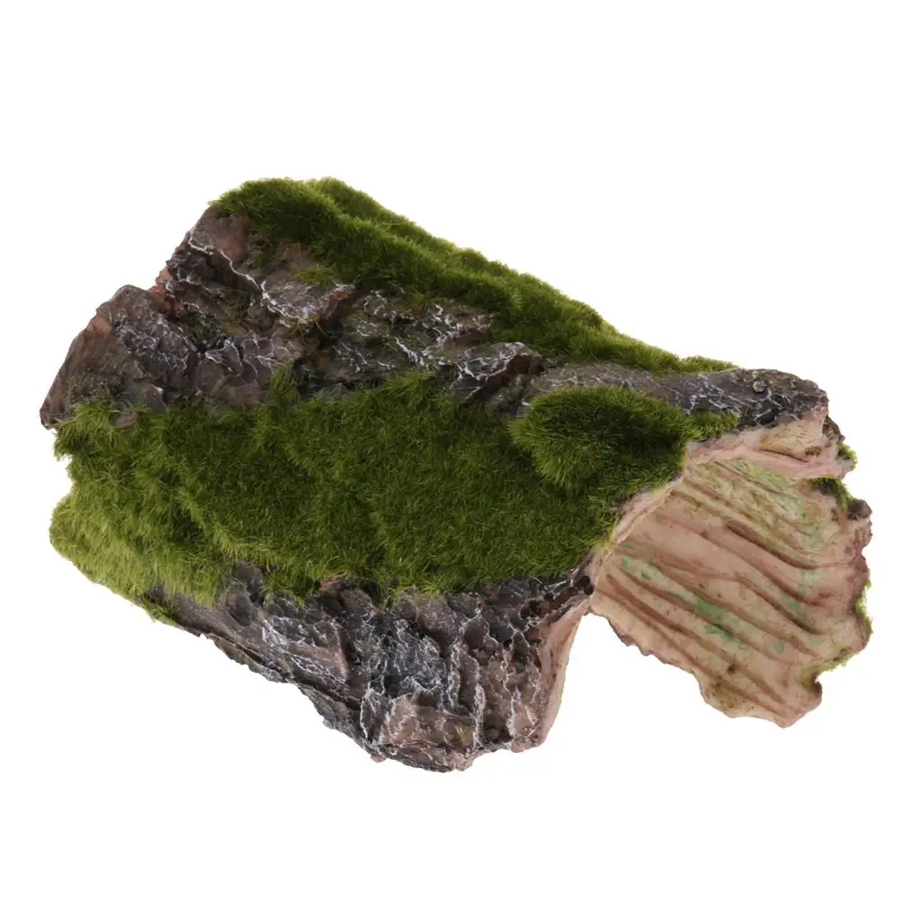 Resin Tree Bark with Moss Decoration Vivarium Reptile Decoration ...