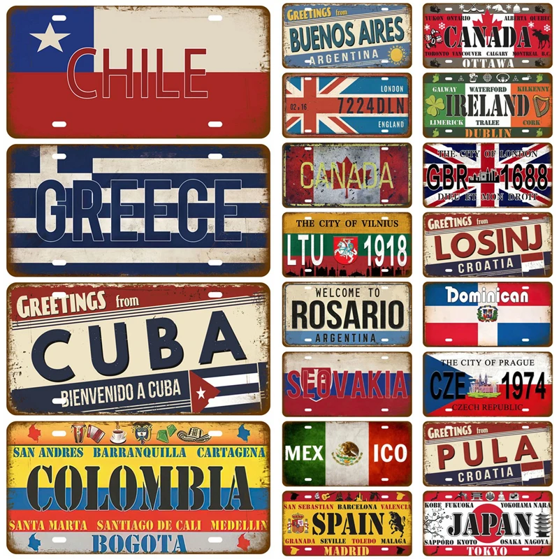 Russia-Spain-Metal-Sign-France-Tin-Sign-Plaque-Germany-USA-Country-Flag ...
