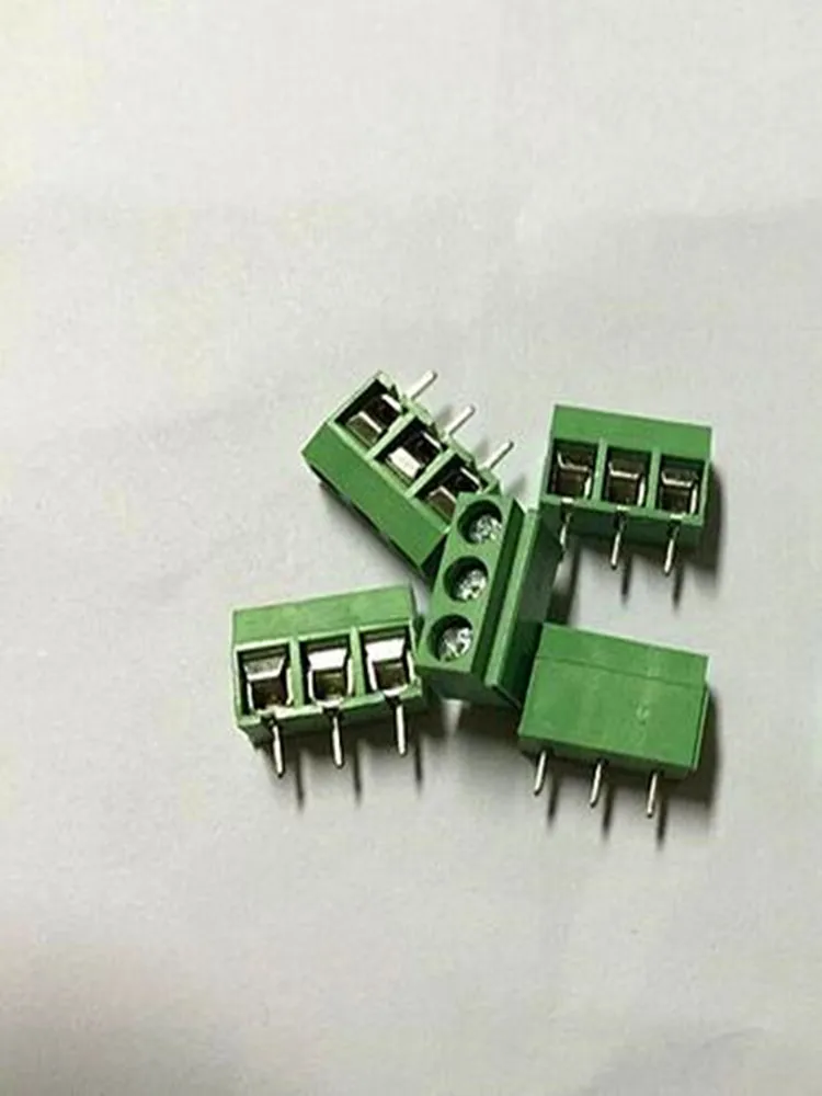 100 pcs 2pin 3 Pin Screw Green PCB Terminal Block Connector 5mm Pitch ...
