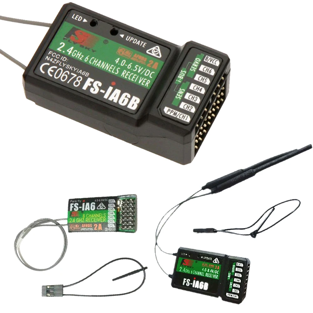 Original-Flysky-FS-IA6-FS-IA6B-6CH-2-4G-Antena-Dual-RC-Receptor-Para ...