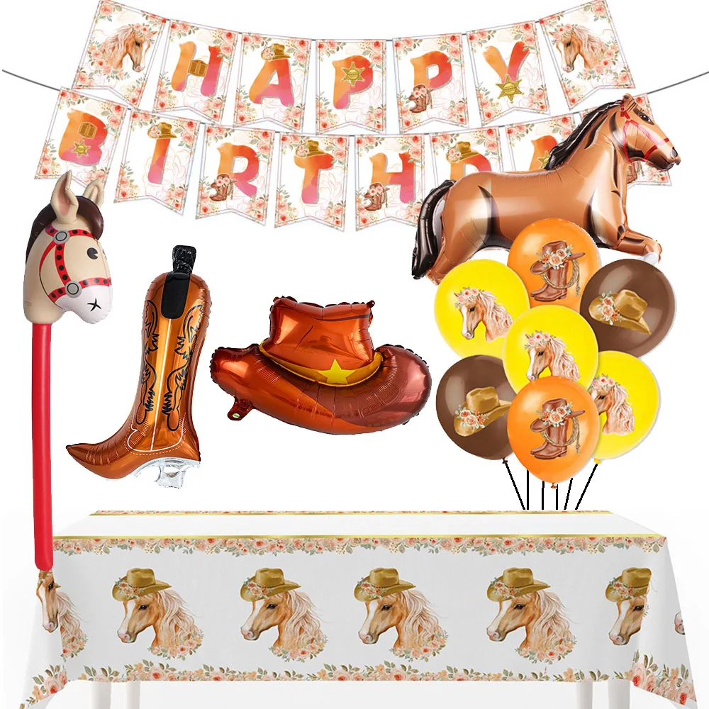 Horse-Birthday-Party-Decorations-Girls-Horse-Theme-Banner-Balloons ...