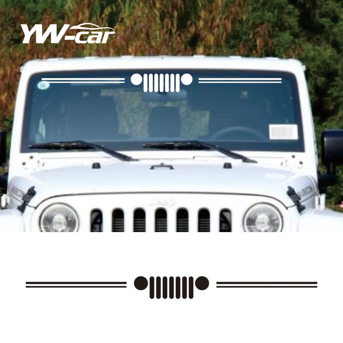 Reflective Grill Graphics Vinyl Decal Car Front Windshield Windscreen ...