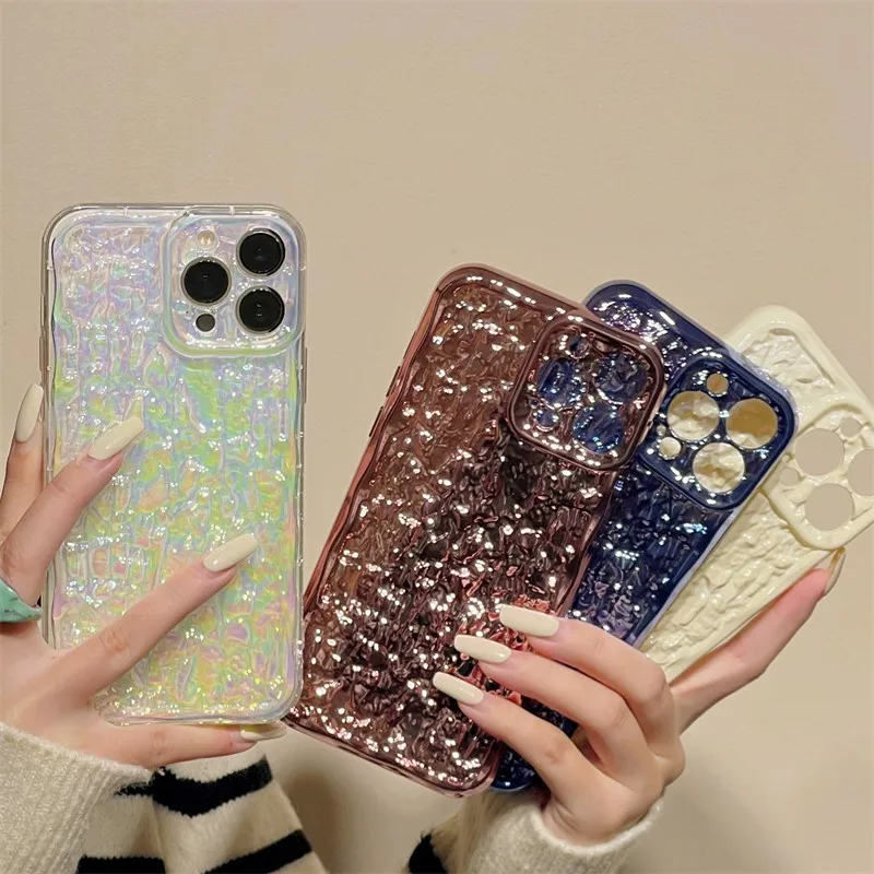 Fashion-Plating-Silver-Phone-Case-For-iPhone-14-12-13-Pro-Max-11-Cute ...