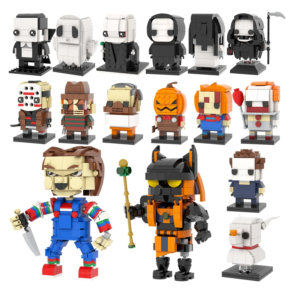 MOC Horror Movie Figure Bricks Ring Death Ring Pumpkin Compatible ...
