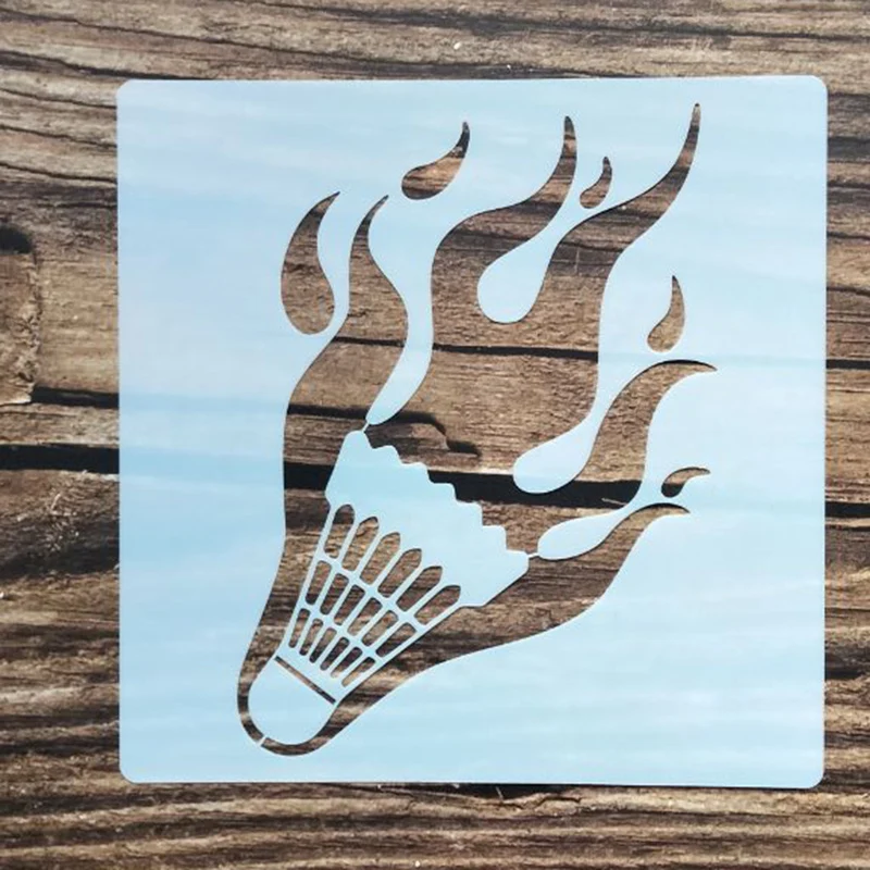 1Pcs-15-15Cm-Badminton-Mold-For-Furniture-Walls-Painting-Decoration ...