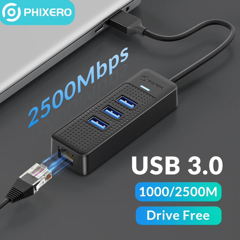 PHIXERO-Type-C-USB-3-0-HUB-Multi-USB-Splitter-With-2500Mbps-Ethernet ...