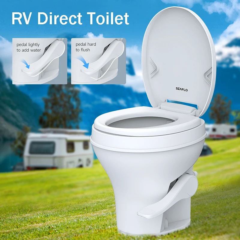 SEAFLO-RV-Toilet-One-piece-Plastic-Foot-operated-Outdoor-Portable ...