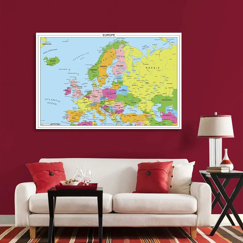 150-100cm-Map-of-The-Europe-Wall-Poster-Non-woven-Painting-Classroom ...