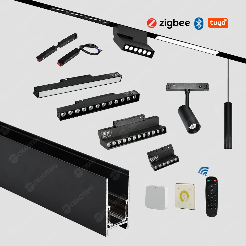 Magnetic-Tracklights-48V-COB-Spot-Linear-Rail-Light-System-Surface ...
