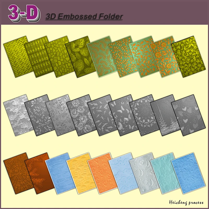 2022 The Latest 3d Embossed Plastic Embossed Folder Combination Series ...