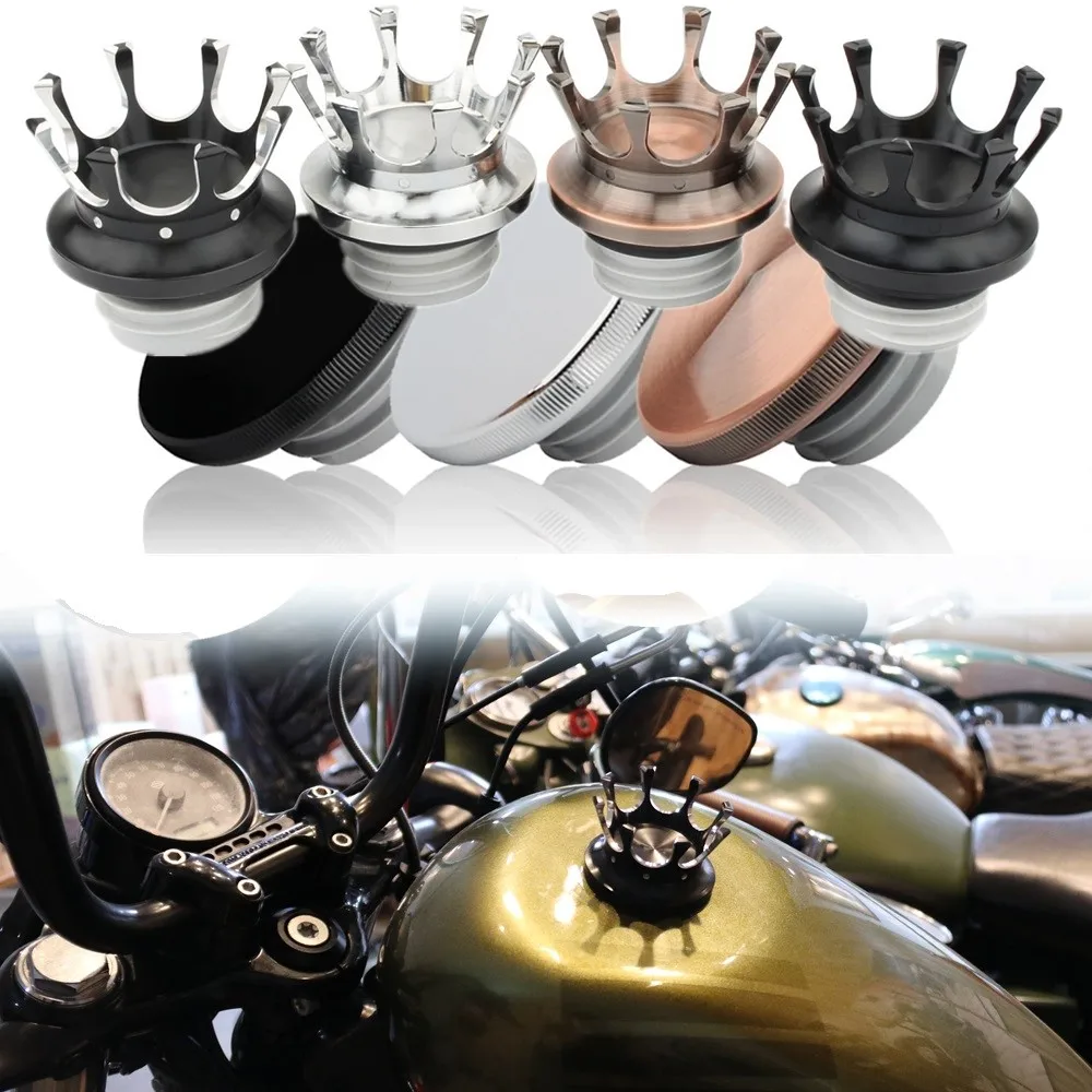 Tapa de tanque ventilada de corona de motocicleta, cubierta protectora ...