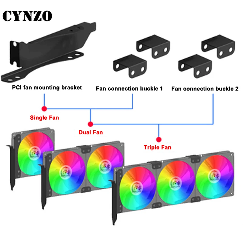Placa gráfica Companion 12cm Ventilador Cooling Bracket Desktop ...