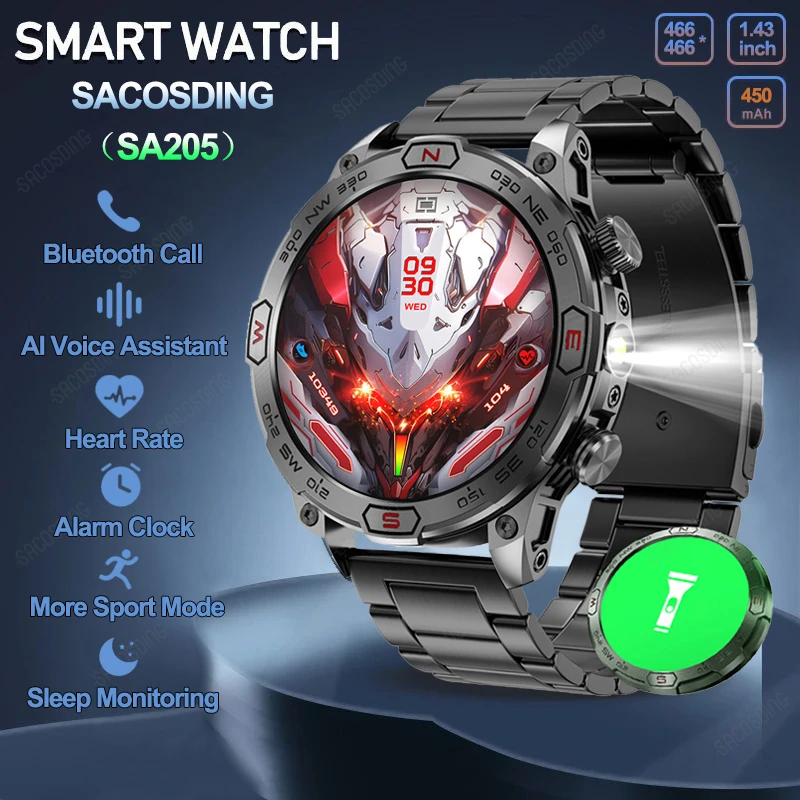 SACOSDING-SA205-Sport-Smart-Watch-Bluetooth-Call-GPS-Track-Watchsmart ...