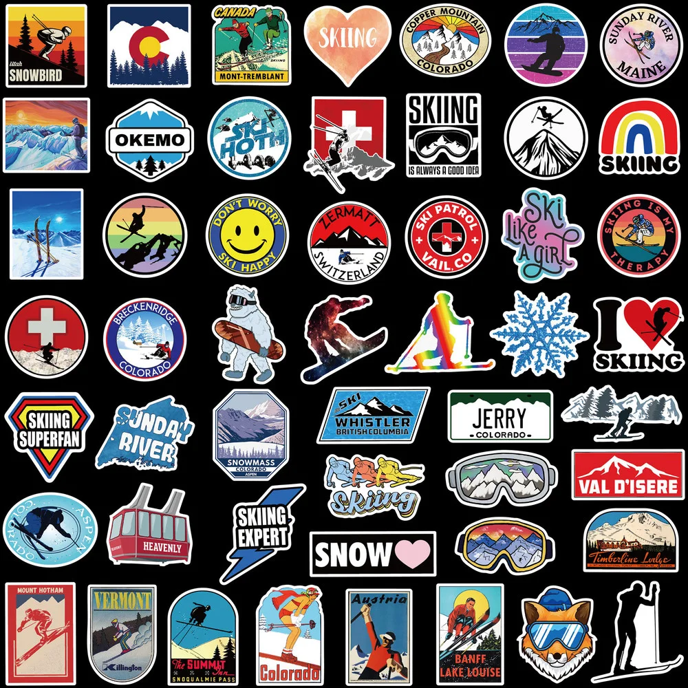 Stickers Penguin Penguins | Stickers Winter | Stickers 3 Penguins | Ski ...