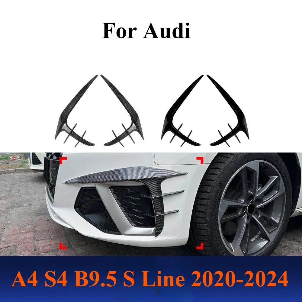 For Audi A4 S4 B9.5 S Line 2020-2024 Front Canard Grille Spoiler Lip ...