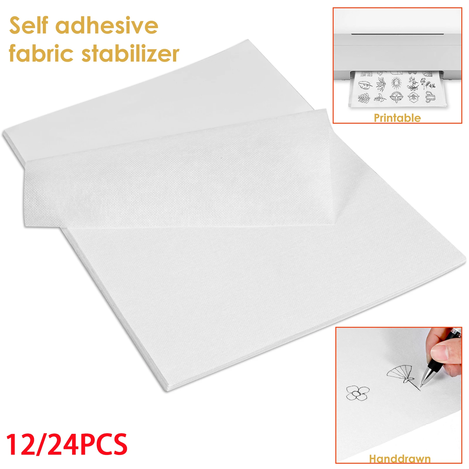 12-24PCS-Sticky-Water-Soluble-Embroidery-Stabilizer-Transfer-Patch ...