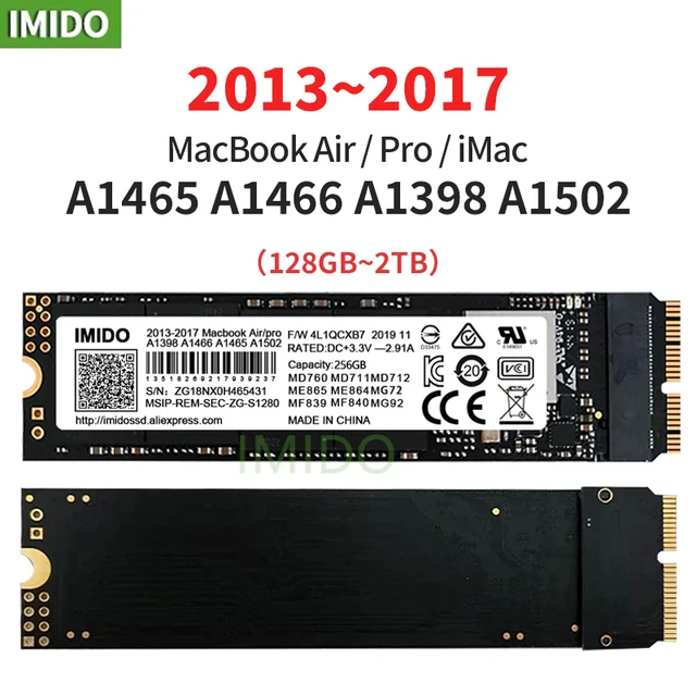 128GB 256GB 512GB 1TB SSD Compatible With MacBook Air A1465