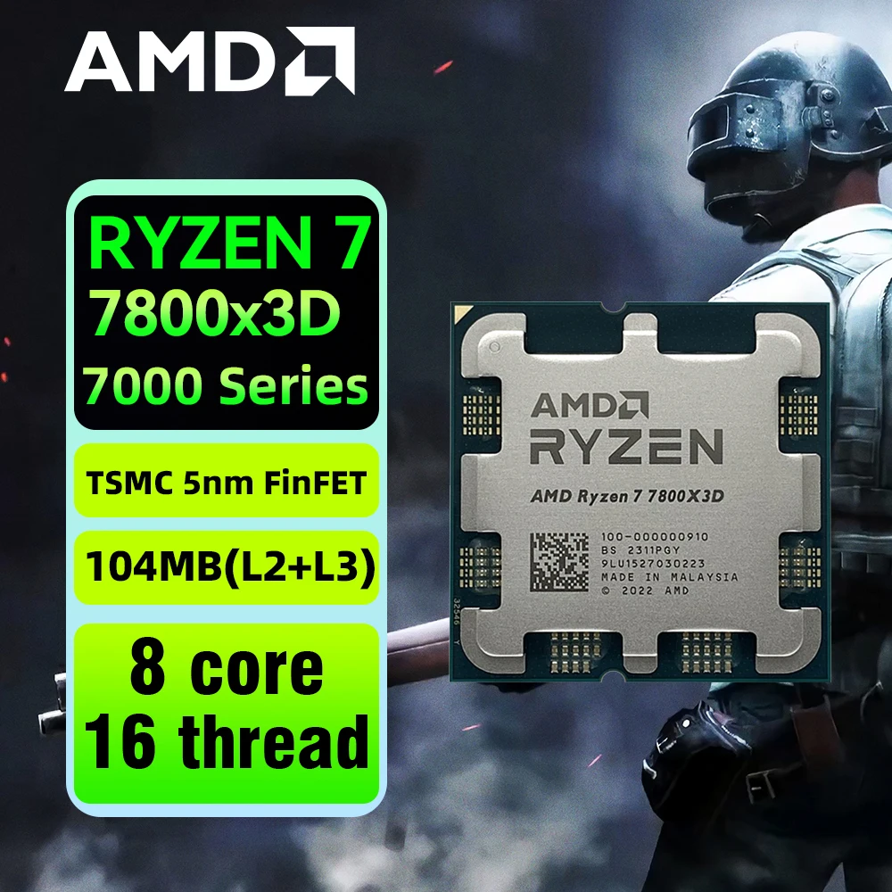 AMD-RYZEN-7-7800X3D-CPU-8-Core-16-Thread-R7-7800x3d-Am5-Processor-Tsmc ...