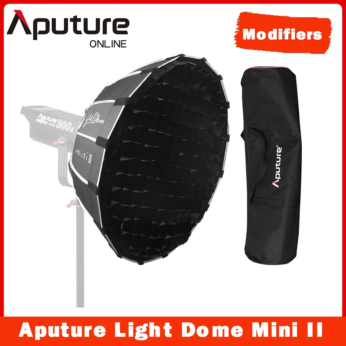 Aputure Light Dome Mini II 라이트 돔 미니 II 21.6 "딥 팔각형 소프트 박스, 보웬스 마운트 조명용 벌집 그리드 Aputure 300X/300D ...