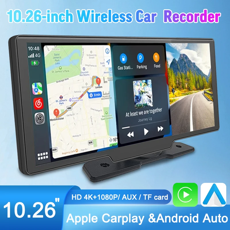 10-26-Zoll-4k-Display-Autoradio-drahtloses-Carplay-Android-Auto ...