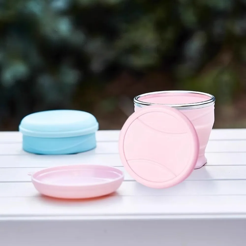 180ml Shaker Cup Collapsible Silicone Travel Mug Camping Water Cup ...