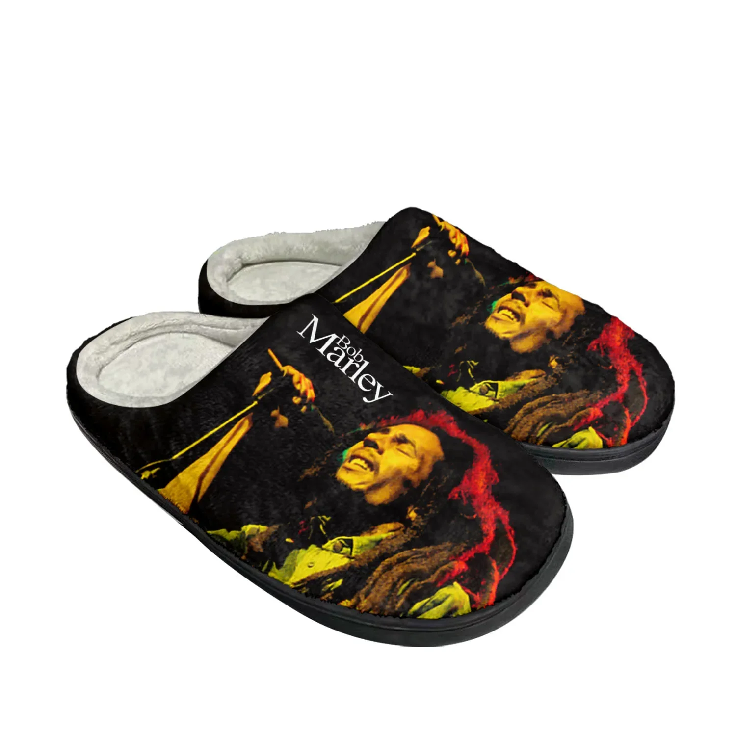 Reggae-Rock-Music-Star-Bob-Marley-Home-Cotton-Custom-Slippers-Mens ...