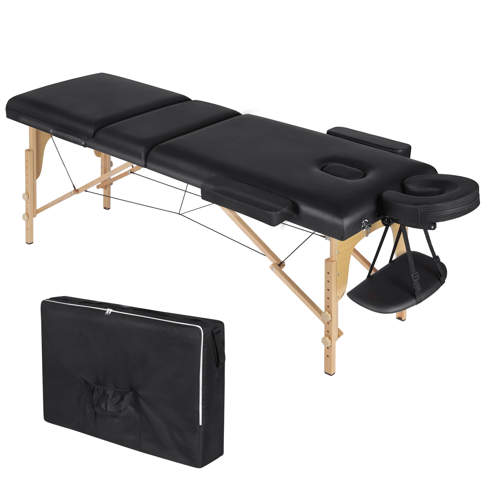 Portable-Massage-Table-3-Section-Folding-Height-Adjustable-Beauty-Bed ...