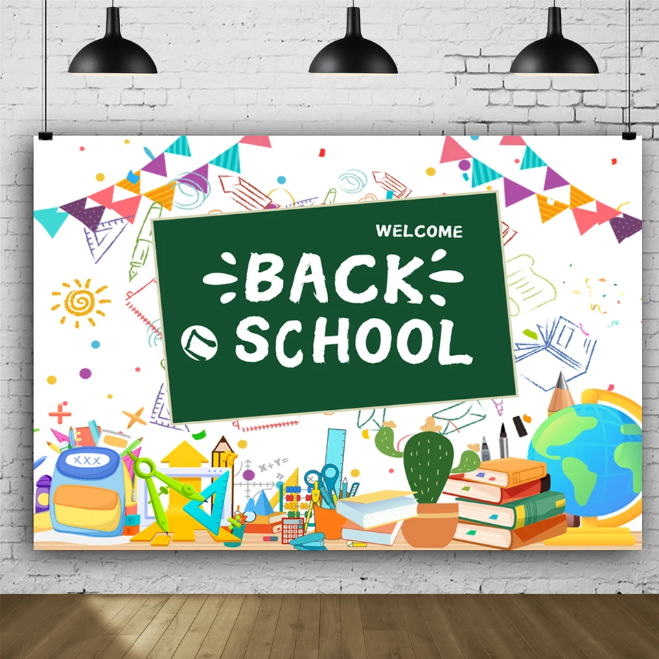 Kindergarten Backdrop Back To School Photography Backdrop - Welcome ...