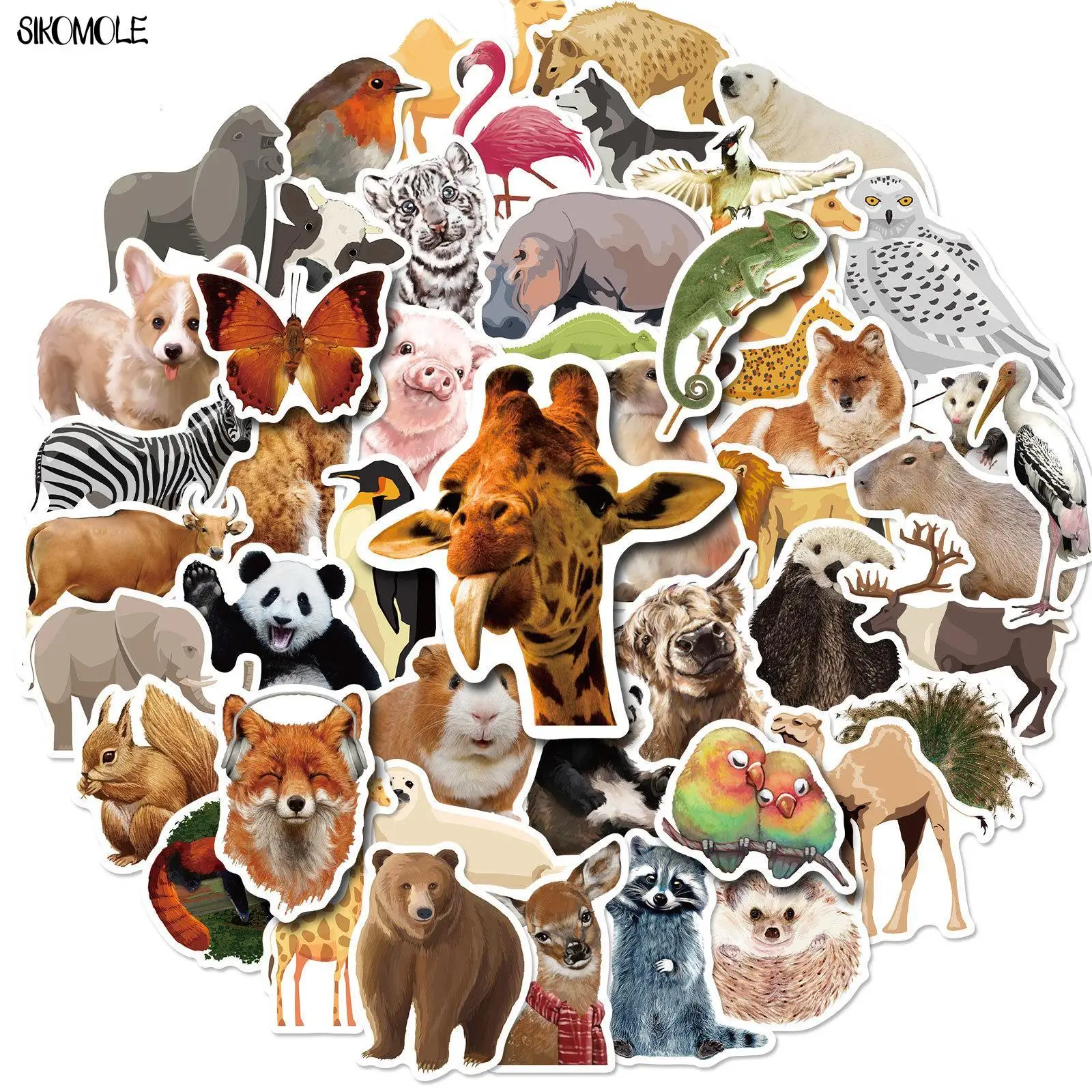 10-30-50PCS-Cartoon-Zoo-Wild-Animals-Stickers-Kawaii-Dog-Pig-DIY-Kids ...