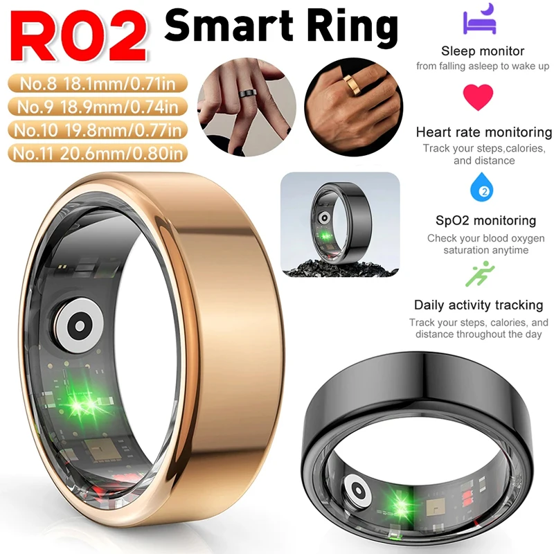 Smart-Ring-R02-Wearable-Heart-Monitoring-Rate-Blood-Oxygen-Sleep ...