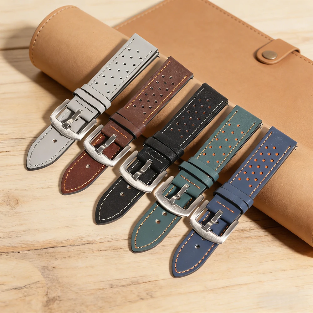 Christmas Gift Quick Release Leather Watch Bands Genuine Watch Straps ...