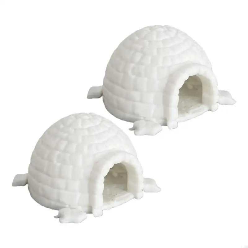 E5BB Miniature Igloos Figurine Arctics Animal Decors Mini Ice House ...